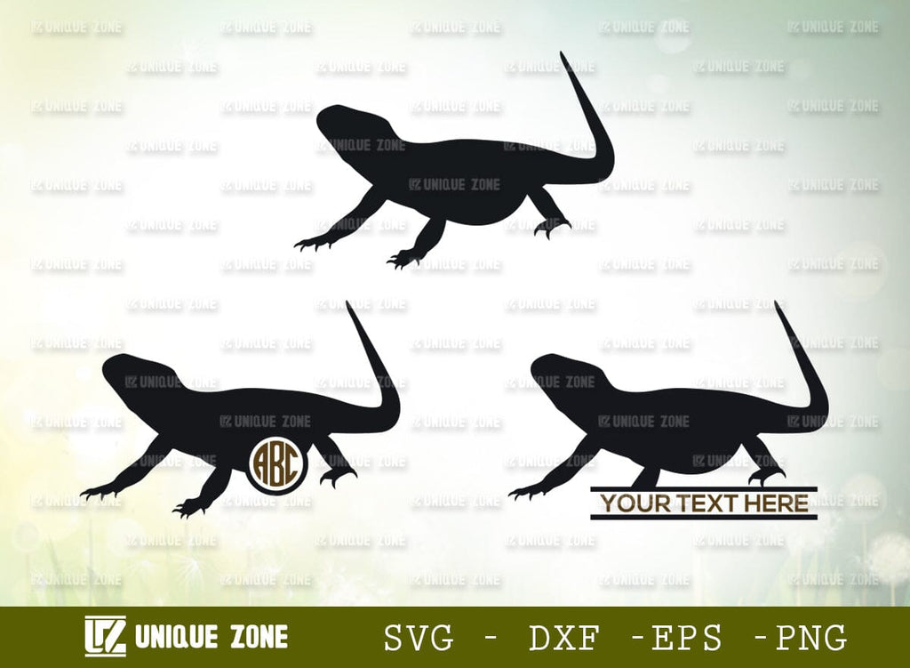 Bearded Dragon Monogram SVG Cut File, Bearded Svg, Dragon Svg, Reptile ...