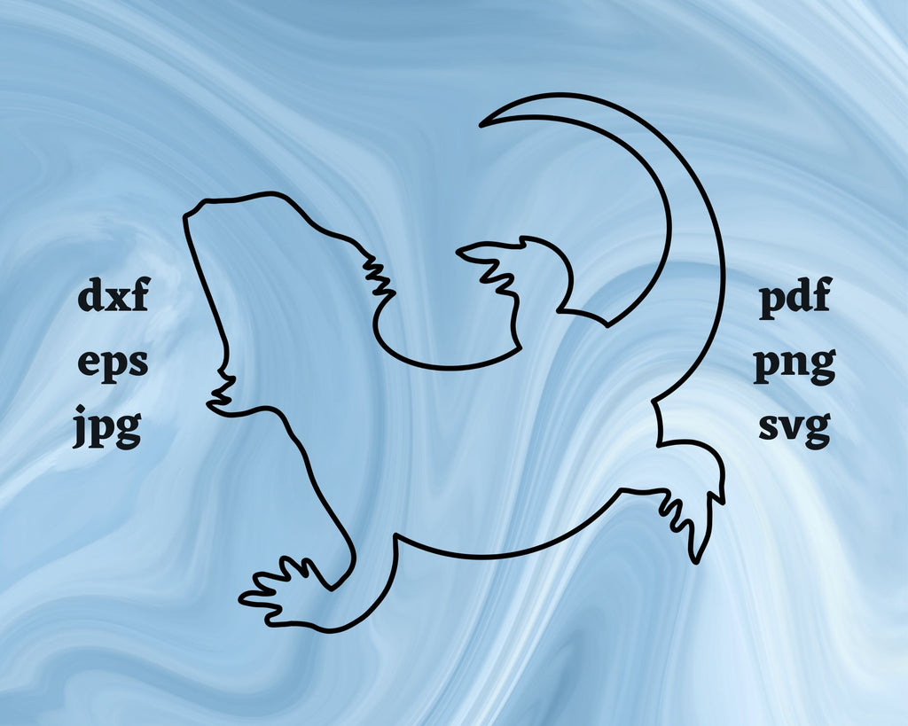 Bearded Dragon Outline SVG Cut File - So Fontsy