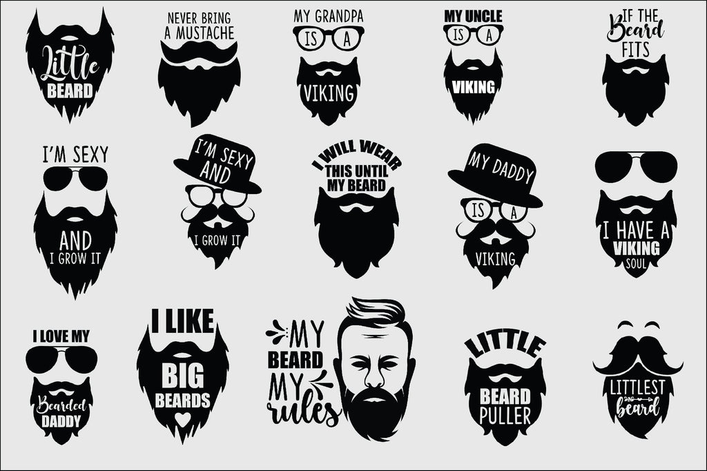 Beards Bundle 15- Designs - So Fontsy
