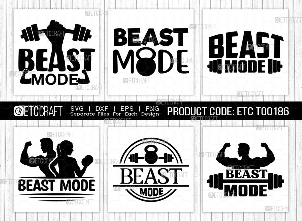 Beast Mode SVG Bundle, Weights Svg, Gym Svg, Fitness Svg, Workout Svg ...