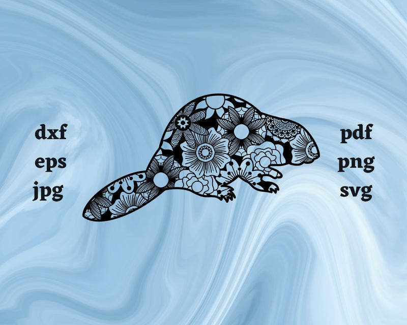 Beaver Mandala SVG Cut File - So Fontsy