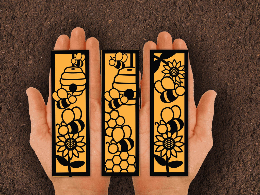 Bee Honey bookmark Paper cut - So Fontsy