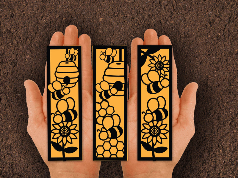Bee Honey bookmark Paper cut - So Fontsy