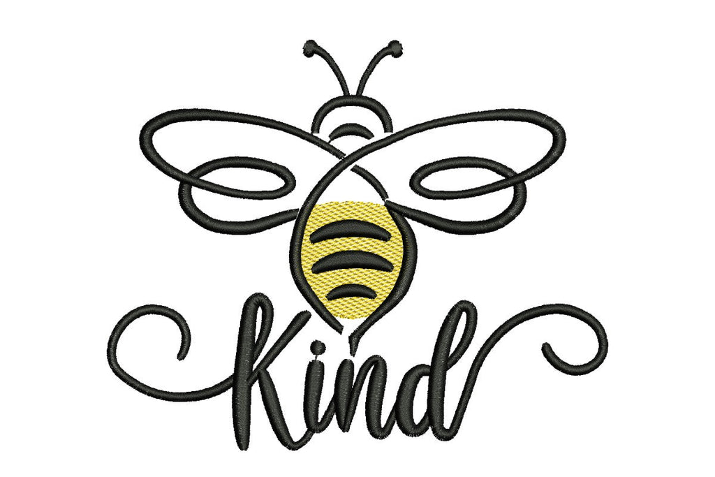 Bee kind embroidery design - So Fontsy