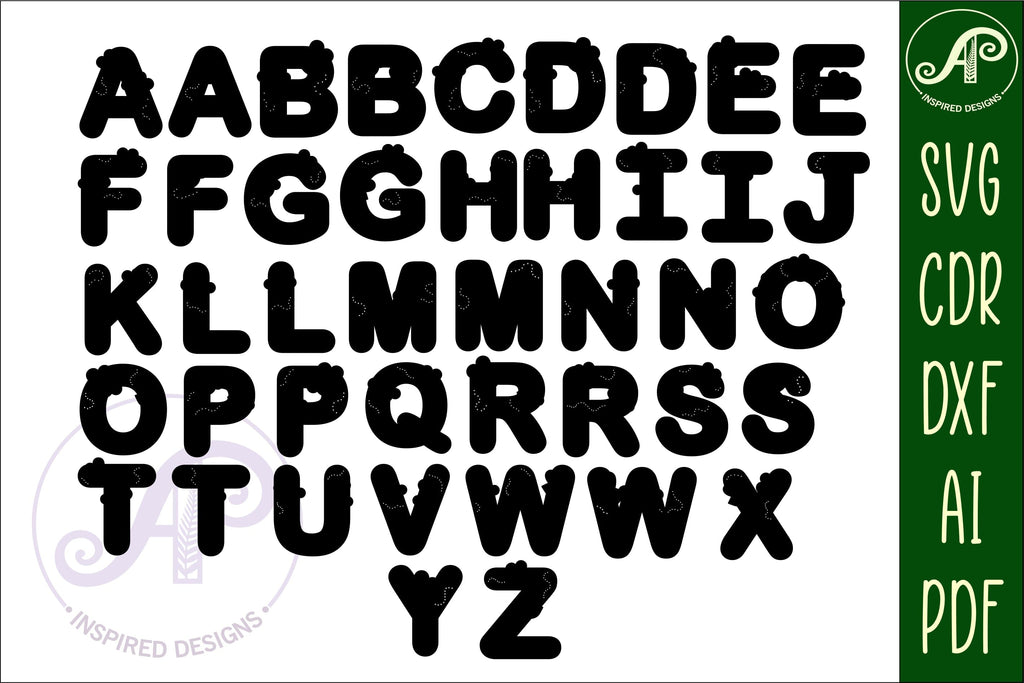 Bee letters alphabet set. 43 layered letters. - So Fontsy