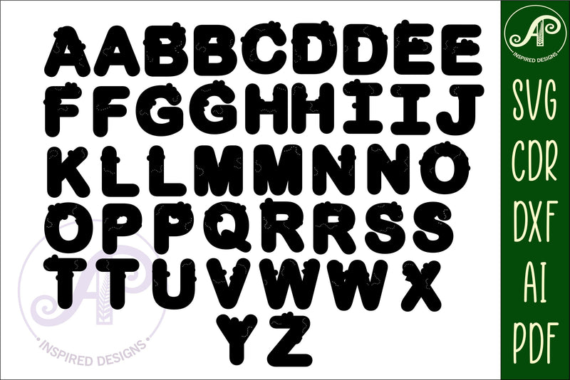 Bee letters alphabet set. 43 layered letters. - So Fontsy