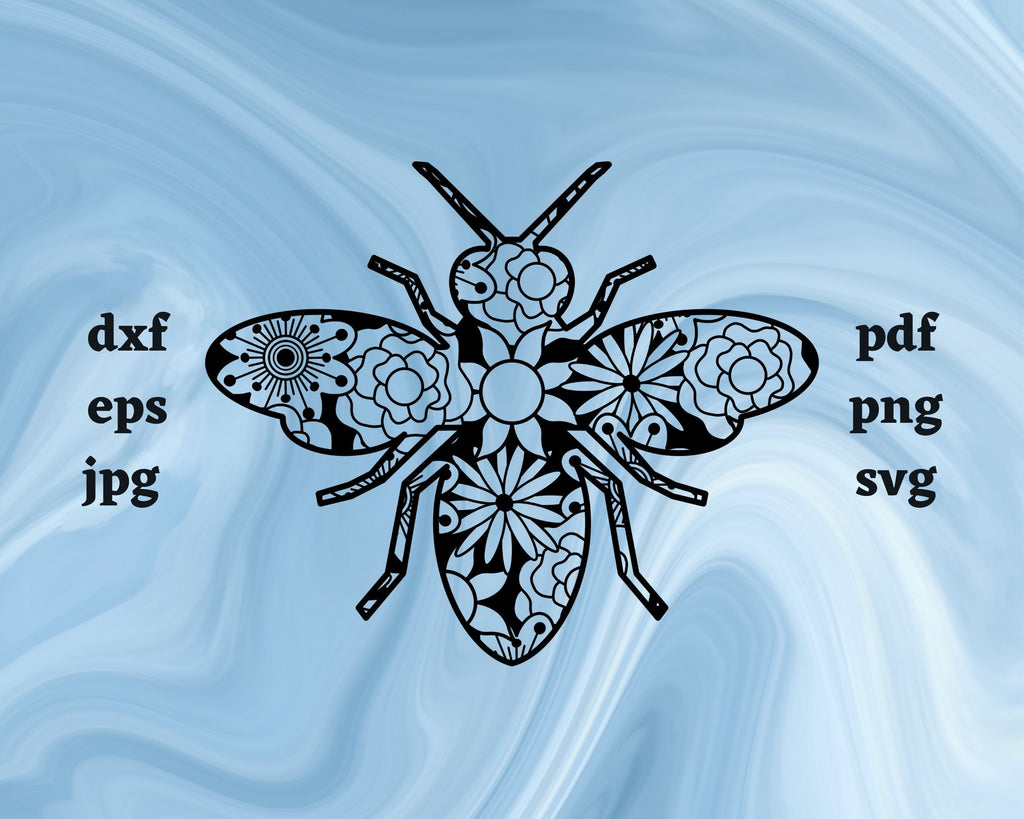 Bee Mandala SVG Cut File - So Fontsy