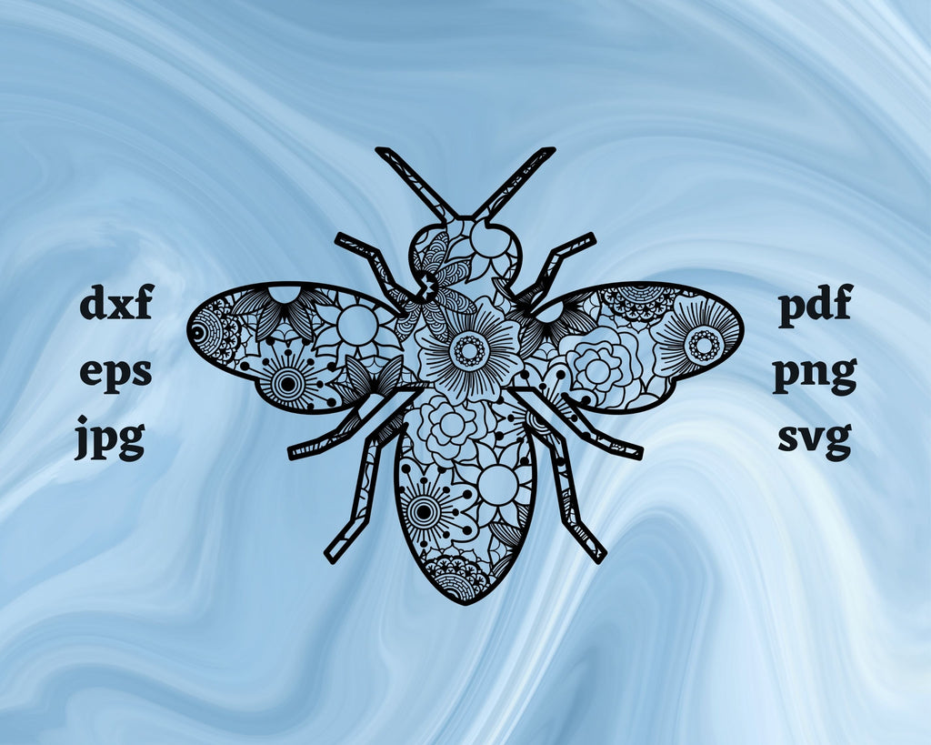 Bee Mandala SVG Cut File - So Fontsy