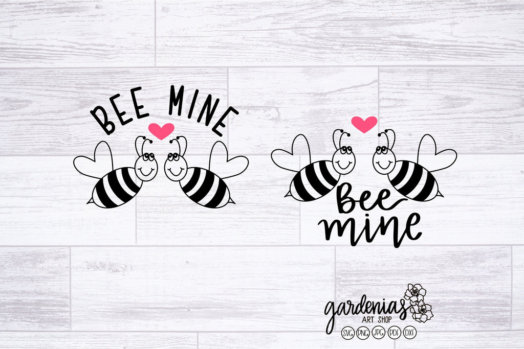 Cute Valentine's SVG Bee Mine SVG Cut File - So Fontsy