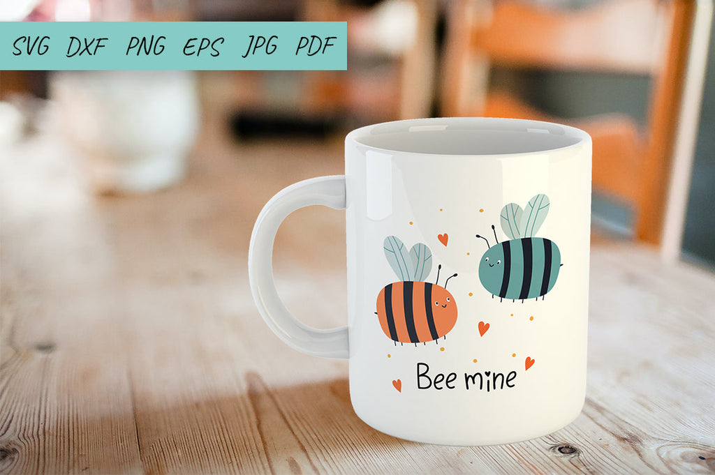 Bee Mine SVG Design, Bumble Honey SVG, Valentines day - So Fontsy