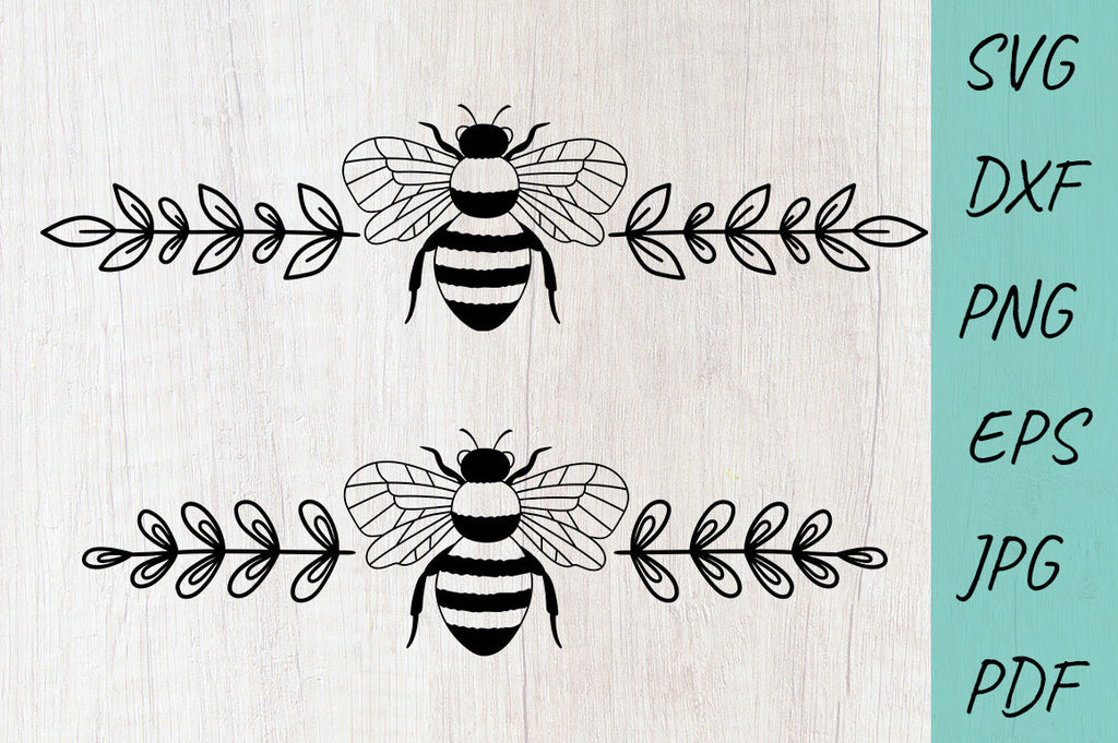 Bee SVG, Bee monogram wreath, Text divider set - So Fontsy