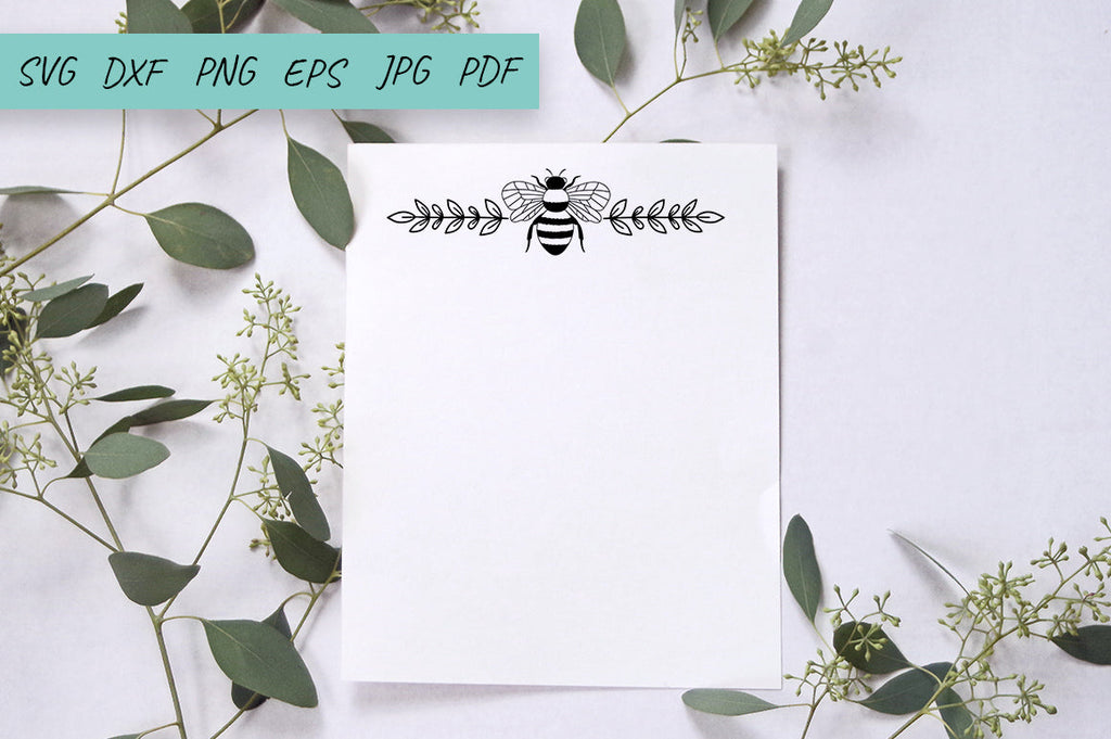 Bee SVG, Bee monogram wreath, Text divider set - So Fontsy