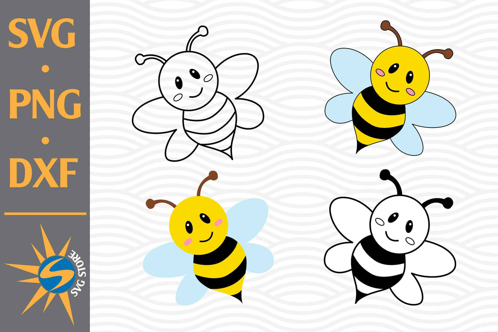 Bee SVG, PNG, DXF Digital Files Include - So Fontsy