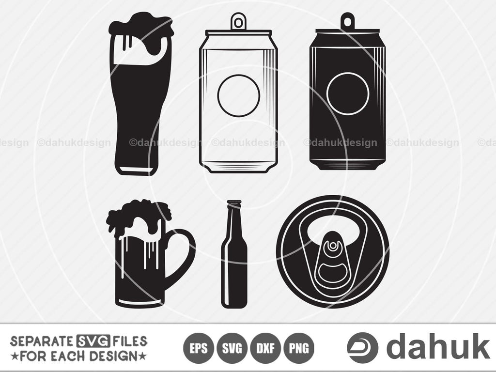 Beer can svg, Can silhouette, can svg, drink can Svg, Eps, Dxf, Png ...