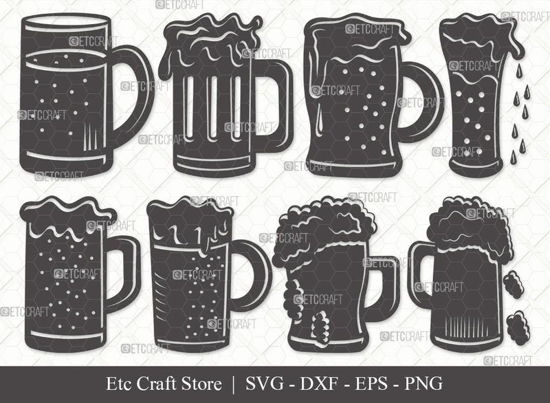 Beer Mug Silhouette SVG Cut File | Beer Svg | Beer Clink Svg | Beer ...