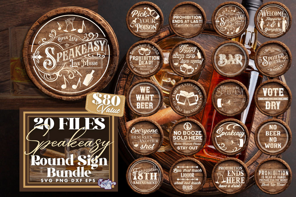 Beer Round Sign Svg Bundle | Beer Svg | Round Alcohol Svg File - So Fontsy