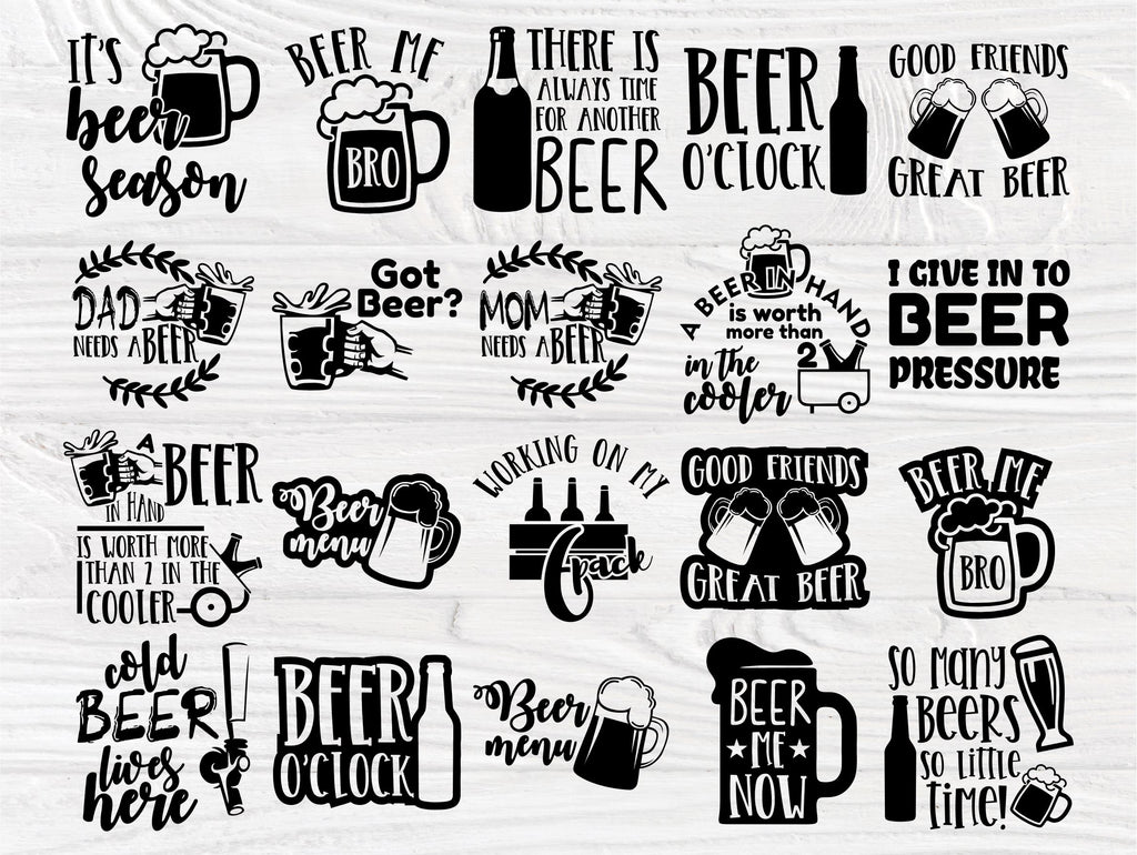 Beer SVG Bundle, Craft Beer Svg, Alcohol Cut Files - So Fontsy