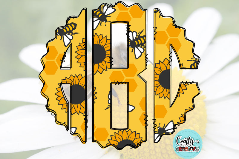 Bees Monogram PNG, Summer Bees Alphabet Doodle Set - So Fontsy