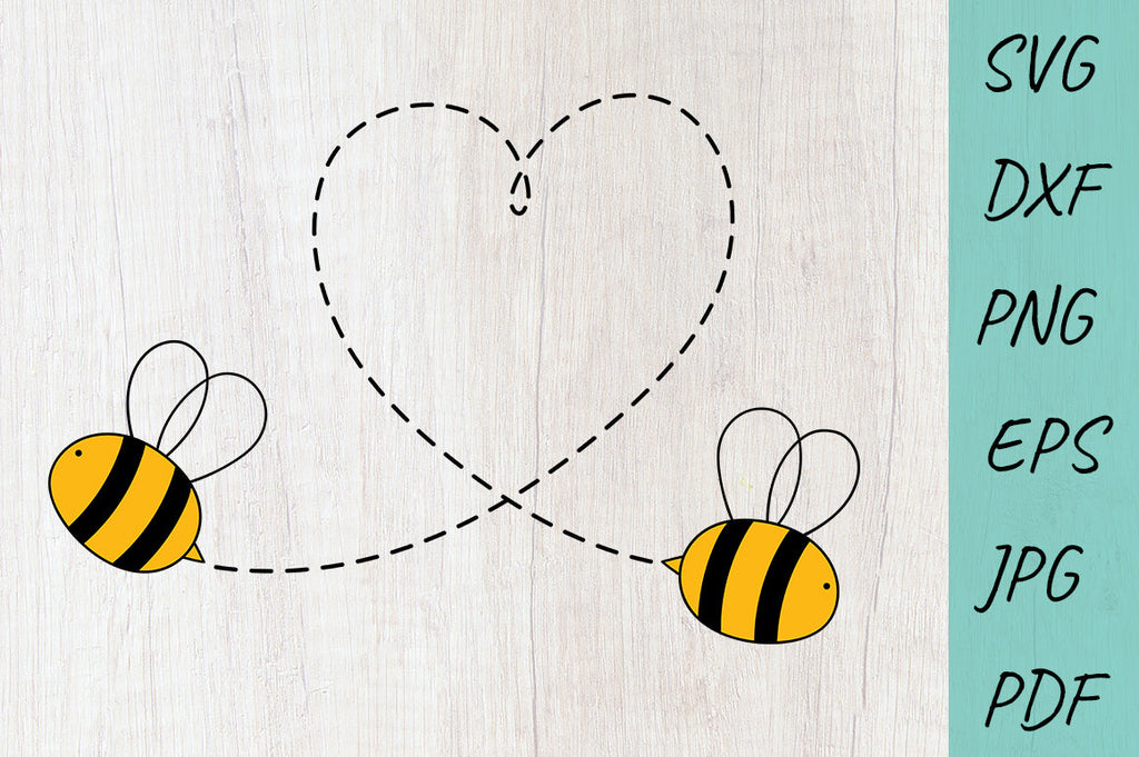 Bees SVG, DXF File, Honey Bee SVG Cut File, Bumble Honey SVG - So Fontsy