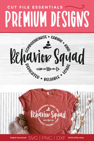 Behavior svg squad with round circle for cutting machines - So Fontsy