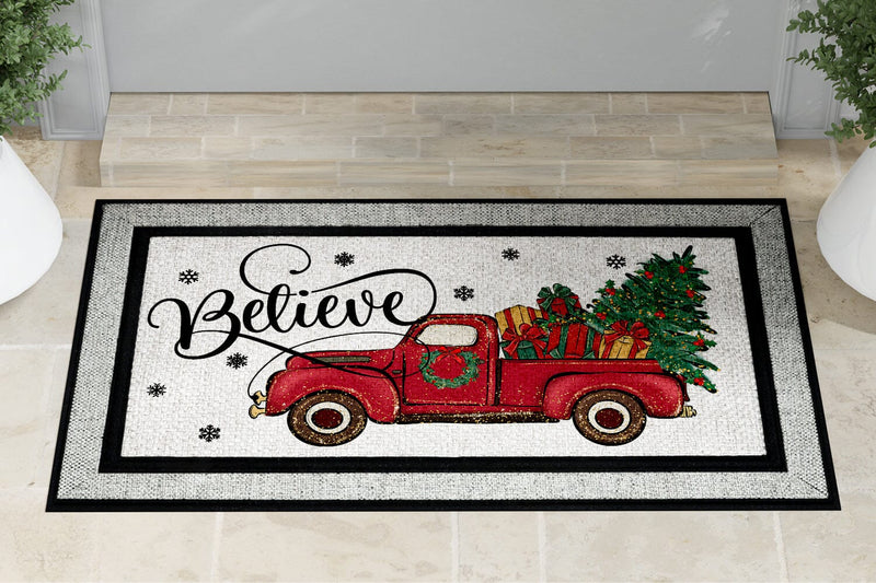 Believe Christmas Door Mat Welcome PNG For Sublimation - So Fontsy