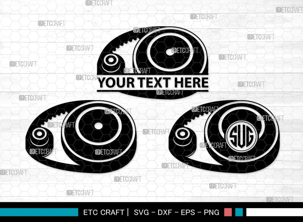 Belt Pulley Monogram, Belt Pulley Silhouette, Pulley SVG, Pulley Gears ...