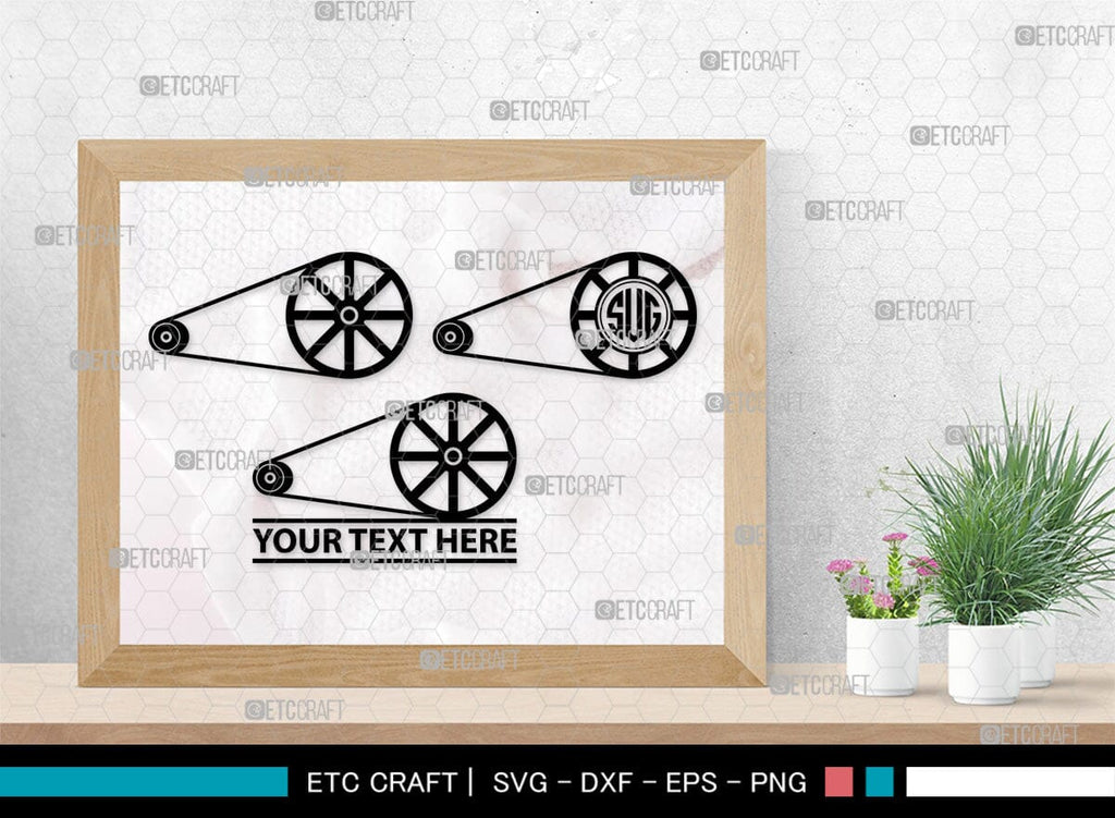 Belt Pulley Monogram, Belt Pulley Silhouette, Pulley SVG, Pulley Gears ...