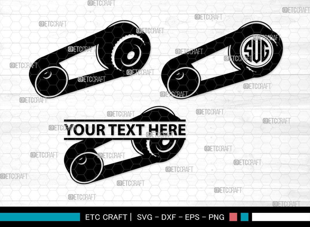 Belt Pulley Monogram, Belt Pulley Silhouette, Pulley SVG, Pulley Gears ...