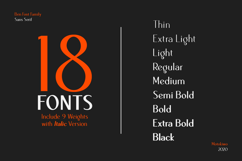 Ben Sans Serif Font Family - 18 Fonts - So Fontsy