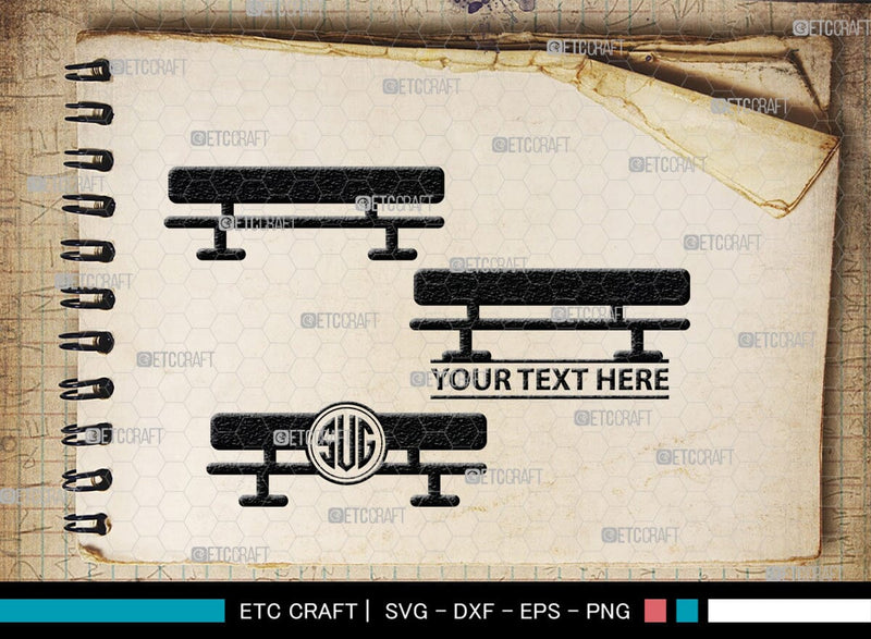 Bench Monogram, Bench Silhouette, Bench SVG, Park Bench Svg, Wooden ...