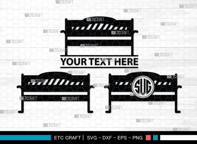 Bench Monogram, Bench Silhouette, Bench SVG, Park Bench Svg, Wooden ...