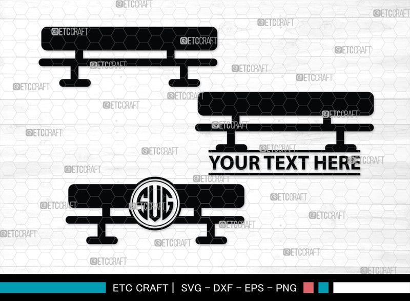 Bench Monogram, Bench Silhouette, Bench SVG, Park Bench Svg, Wooden ...