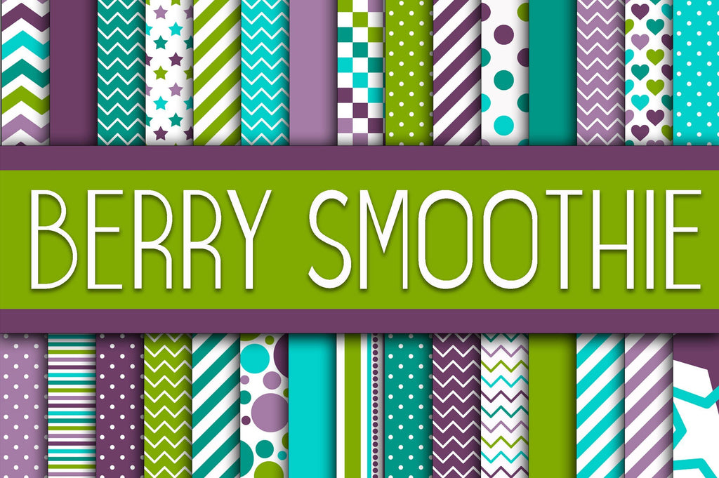 Berry Smoothie Digital Paper - So Fontsy