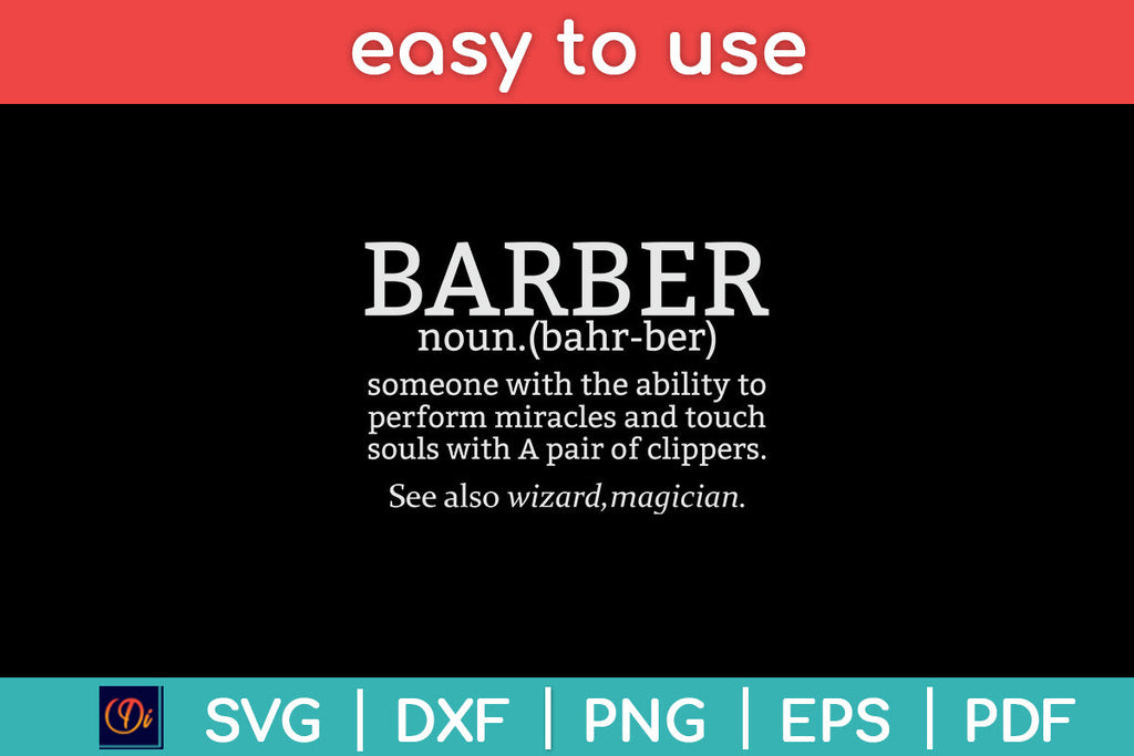 Best Barber Definition Ever Funny Gift Barbershop Svg Cutting File - So ...