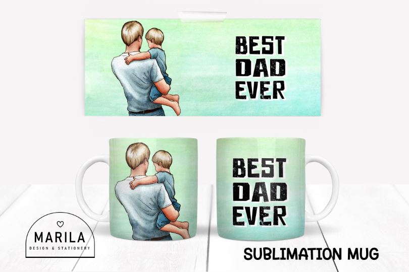 The best dad ever Mug Sublimation Design / dad Mug Design #30 - So Fontsy