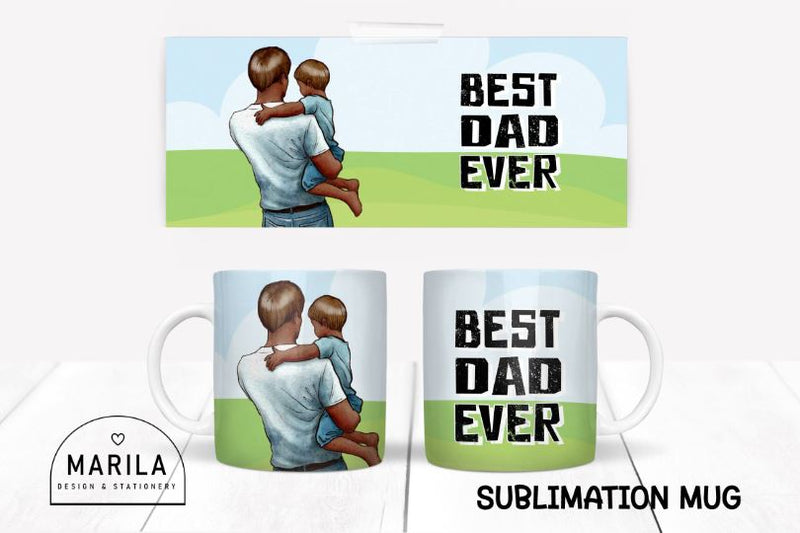 best dad ever Mug Sublimation Design / dad Mug Design #32 - So Fontsy