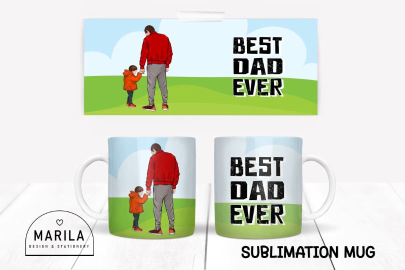 best dad ever Mug Sublimation Design / dad Mug Design #40 - So Fontsy