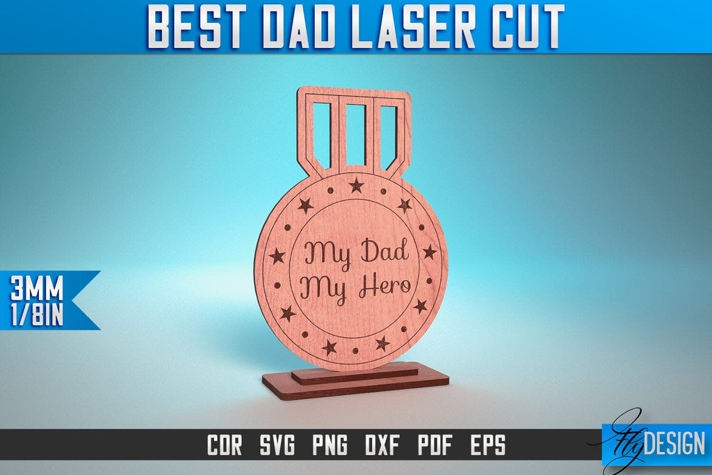 Best Dad Laser Cut SVG | Dad Award Laser Cut SVG Design | CNC Files ...