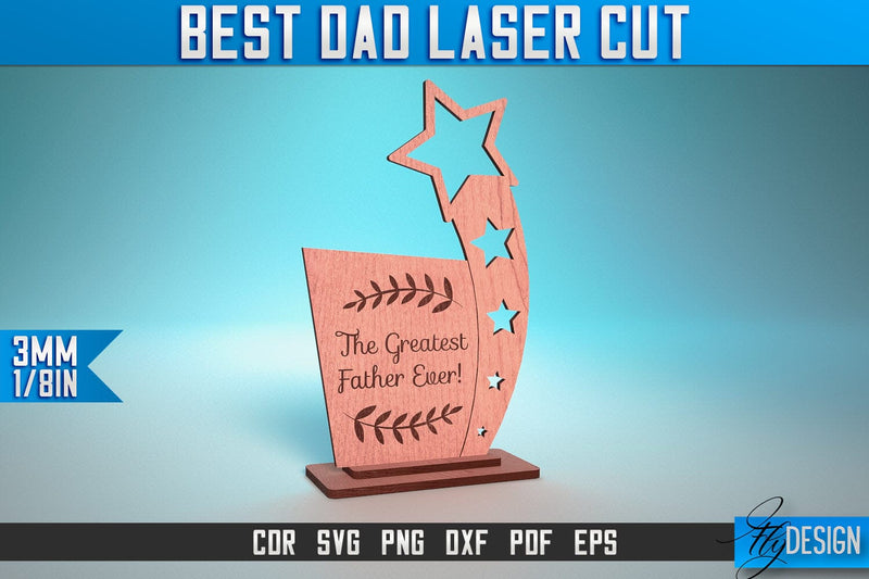 Best Dad Laser Cut SVG | Dad Award Laser Cut SVG Design | CNC Files ...