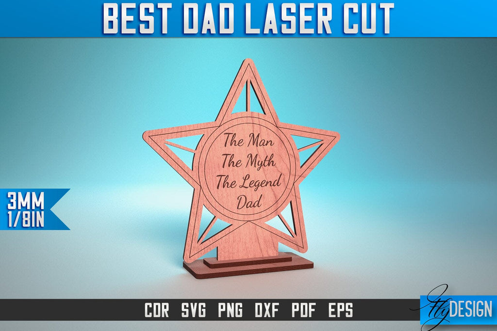 Best Dad Laser Cut SVG | Dad Award Laser Cut SVG Design | CNC Files ...