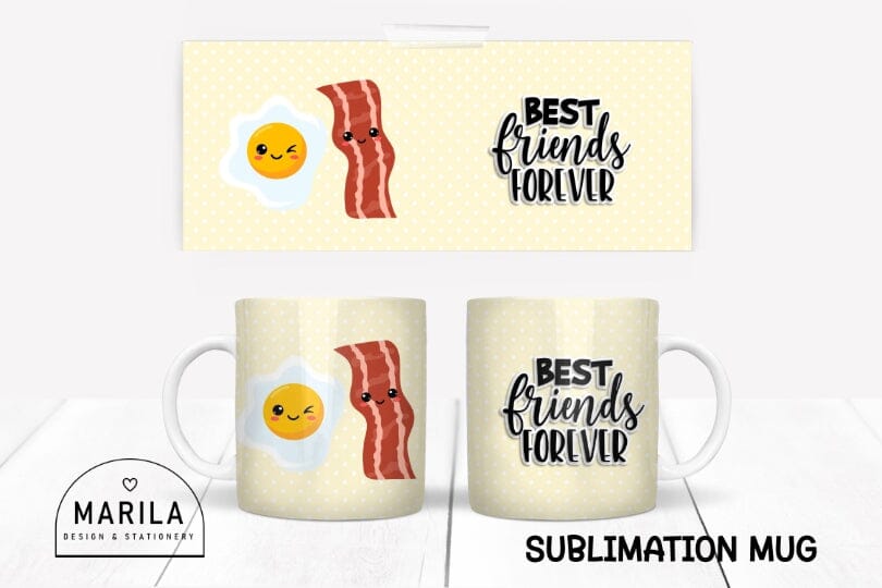 Best Friends Mug Sublimation Design / Perfect Match Mug Design #3 - So ...