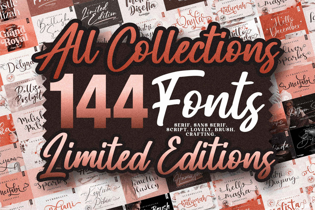 Best Seller - Mega Bundle 144 Fonts - So Fontsy