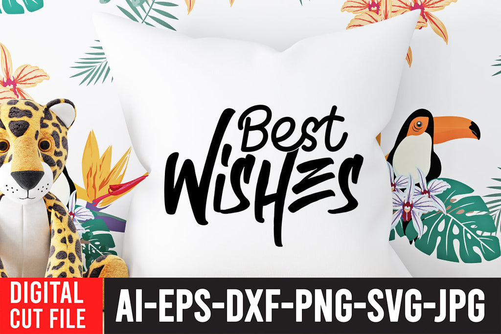 Best Wishes SVG Design , Water Color SVG Bundle - So Fontsy