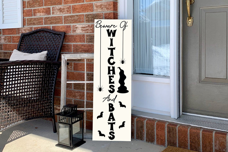Beware of Witches and Bats - Porch Sign SVG - So Fontsy