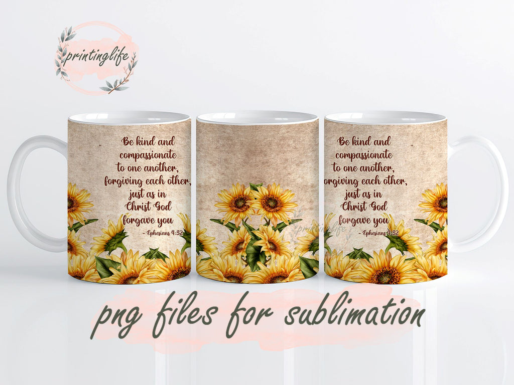 Bible Verse Inspirational Quote Mug Sublimation Design, Jesus Faith ...