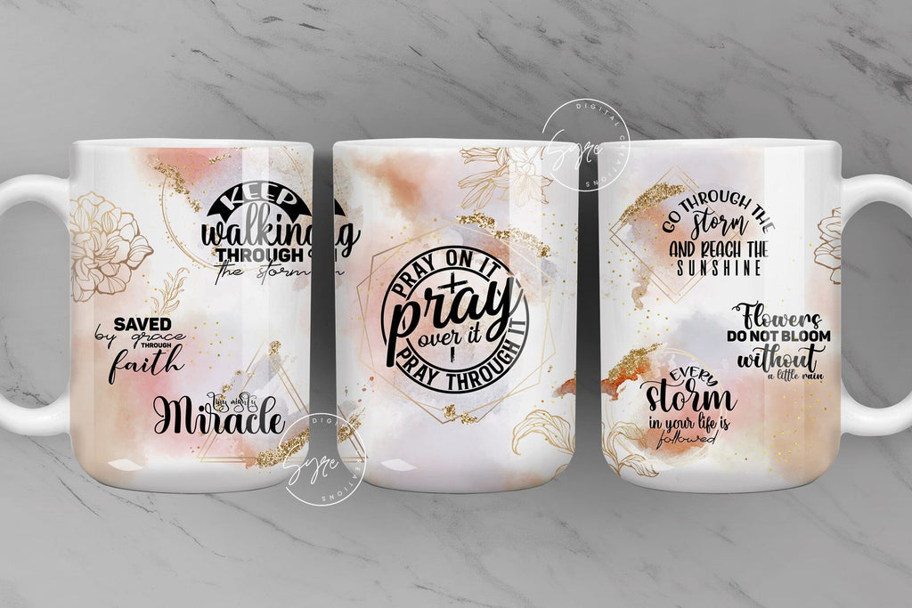 Bible Verse Mug Wrap, Religious Mug Design, Motivational Christian Mug ...
