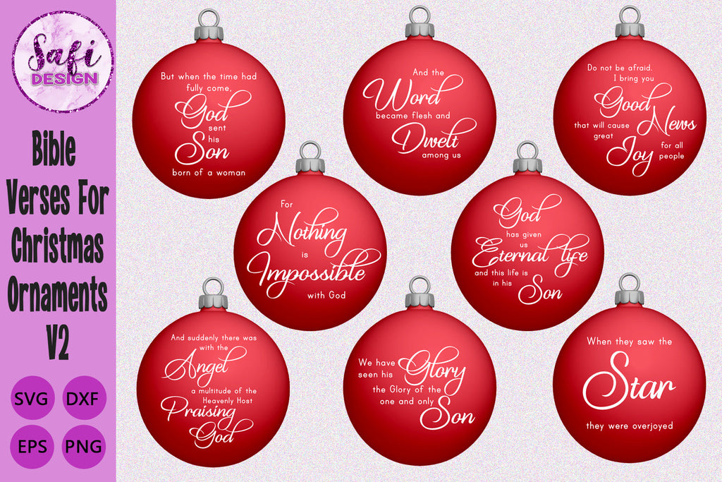 Bible Verses for Christmas Ornaments Set 2 - SVG - So Fontsy