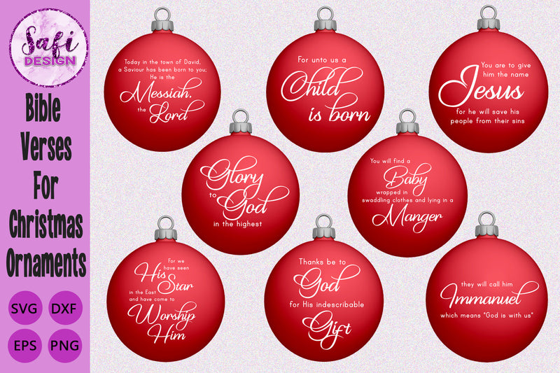 Bible Verses for Christmas Ornaments - SVG - So Fontsy
