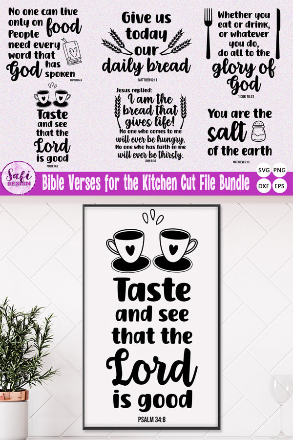 Bible Verses for the Kitchen SVG Cut File Bundle - So Fontsy
