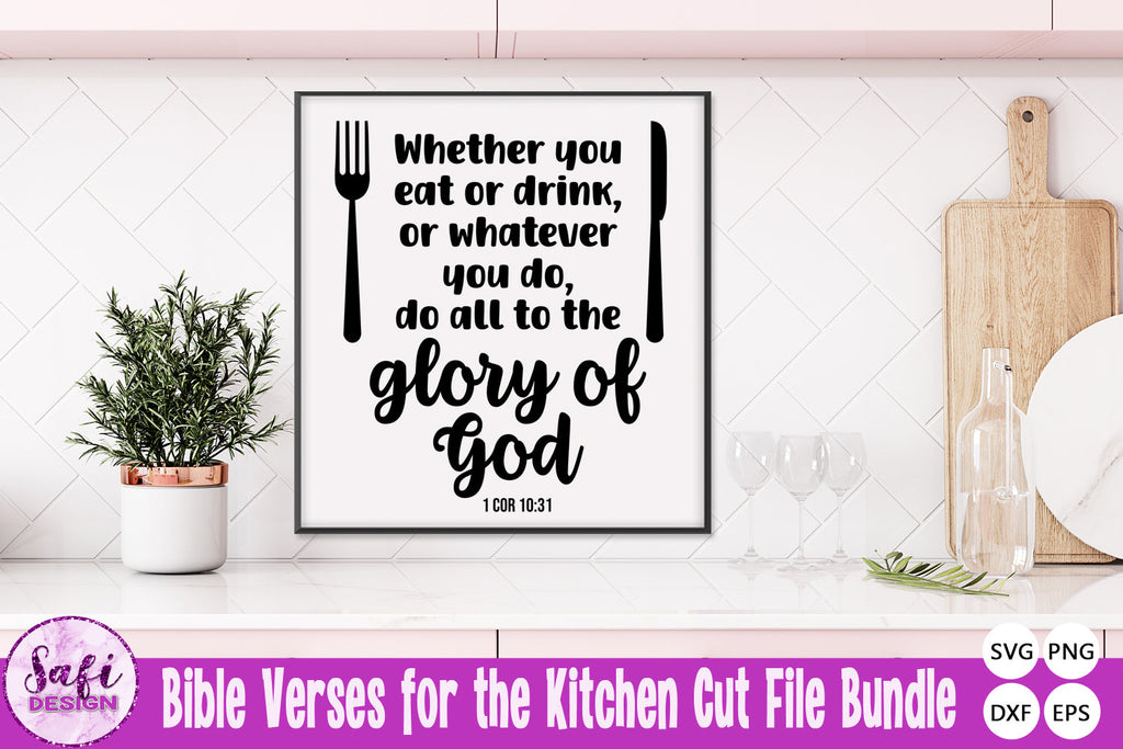 Bible Verses for the Kitchen SVG Cut File Bundle - So Fontsy